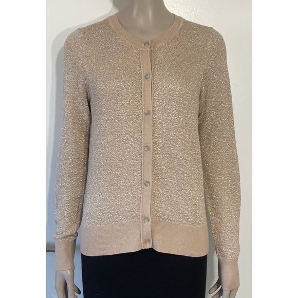 LOFT | Sweaters | Loft Metallic Gold Cardigan | Poshmark